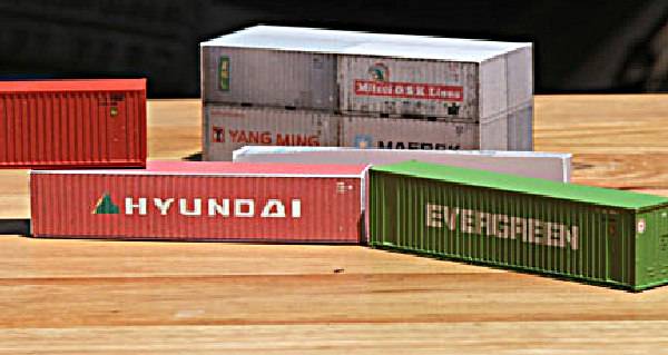 Build Your Own Free Printable 20ft Stack Shipping Containers 4 in 1 (HO ...