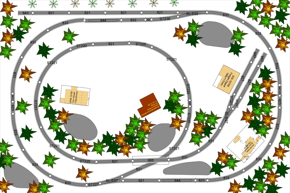 HO Scale 6x4 Model Train Set layouts for Model Railroaders.