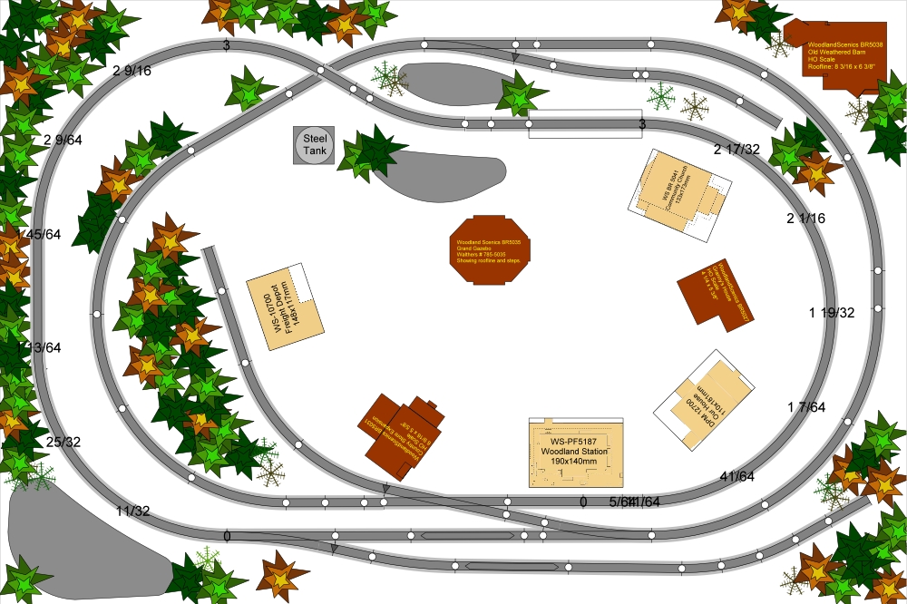 HO Scale 6x4 Model Train Set layouts for Model Railroaders.