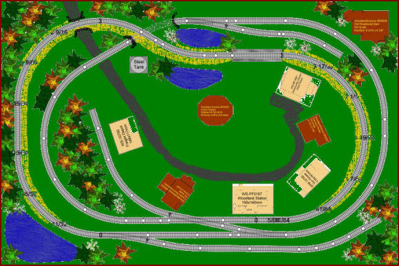 HO Scale 6x4 Model Train Set layouts for Model Railroaders.