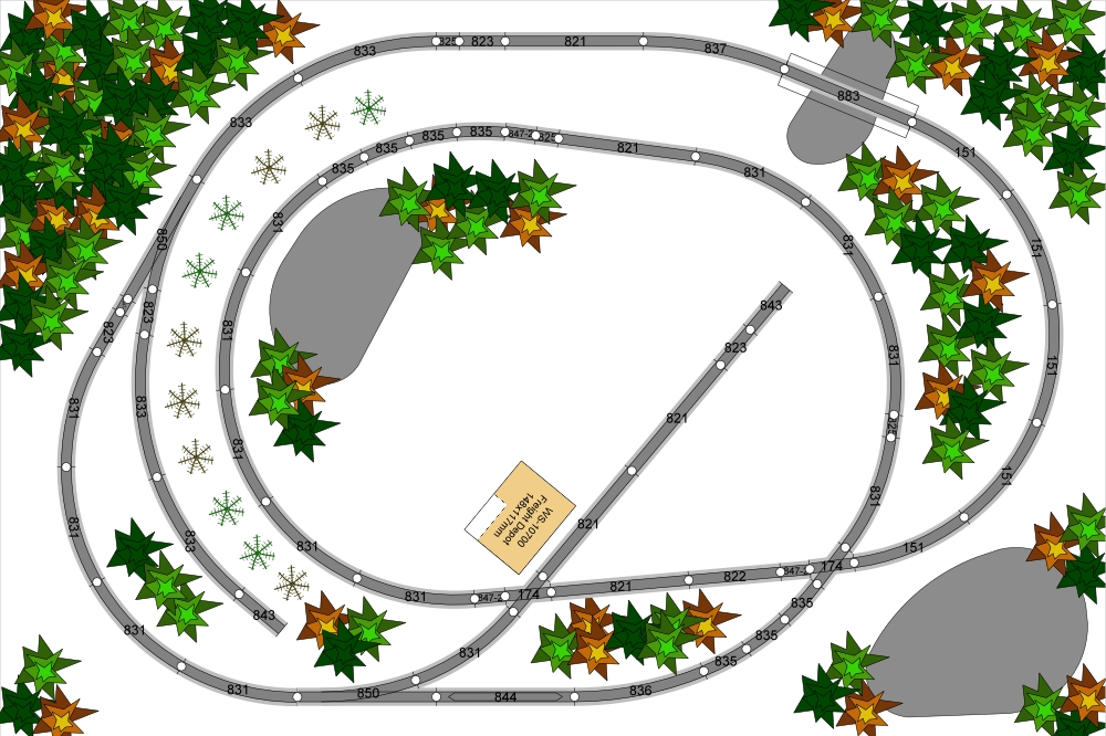 HO Scale 6x4 Model Train Set layouts for Model Railroaders.