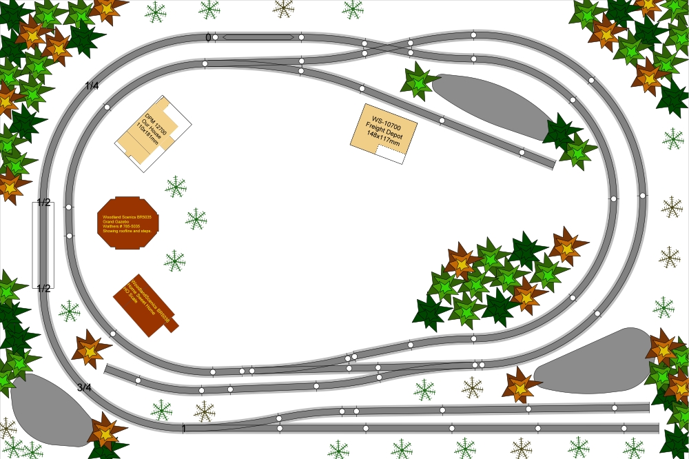 HO Scale 6x4 Model Train Set layouts for Model Railroaders.