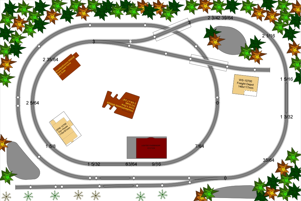 HO Scale 6x4 Model Train Set layouts for Model Railroaders.