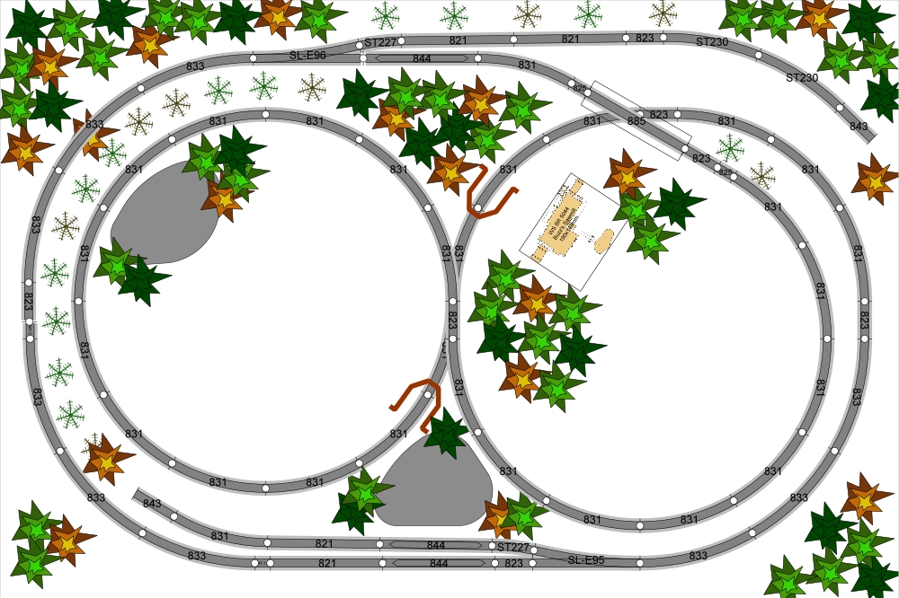 HO Scale 6x4 Model Train Set layouts for Model Railroaders.