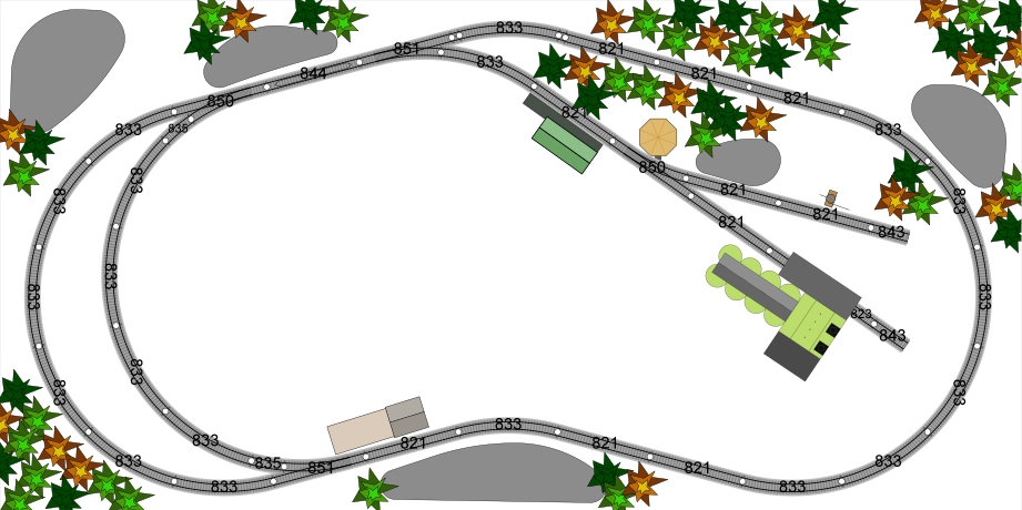 HO Scale 8x4 Model Train Set layouts for Model Railroaders.