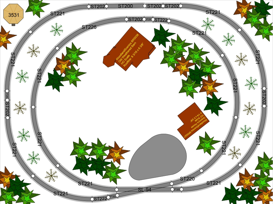 HO Scale 4x3 Model Train Set layouts for Model Railroaders.