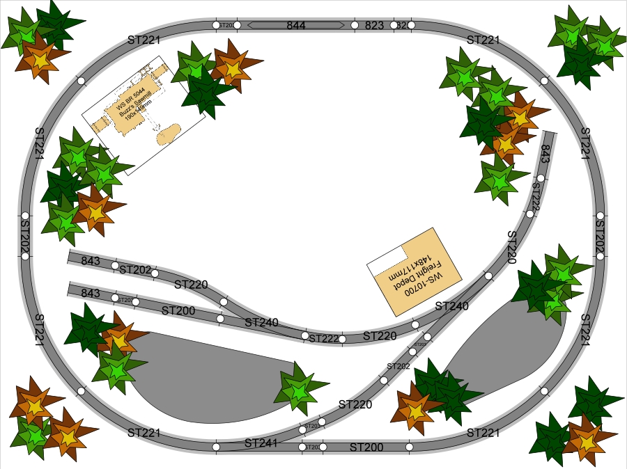 HO Scale 4x3 Model Train Set layouts for Model Railroaders.